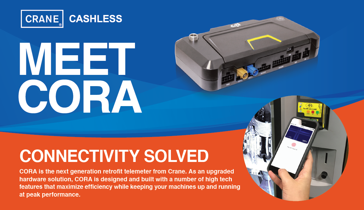 Meet Cora: Crane Cashless Next Generation Telemeter - GAD Vending Knows ...